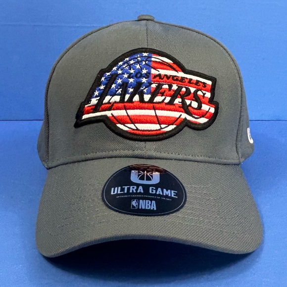 NBA | Accessories | New La Lakers Nba Ultra Game Usa Gray Flex Fit Hat ...